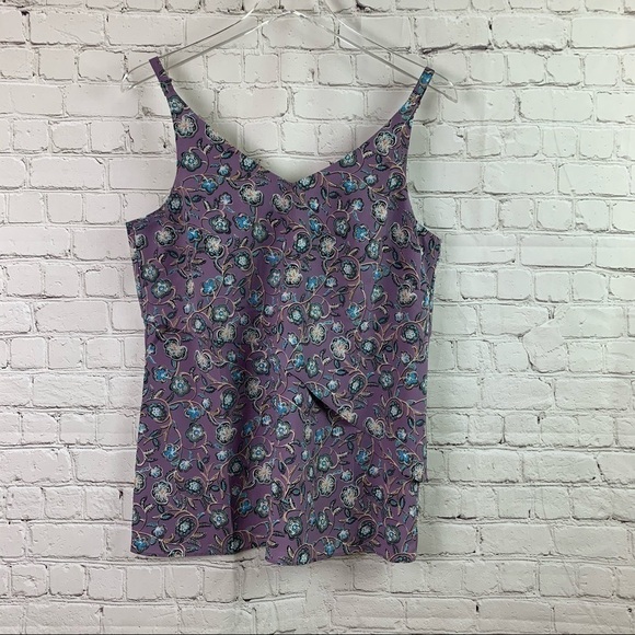 CAbi | Tops | Cabi Purple Floral Scrollwork Cami Small | Poshmark